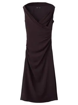 Mango Ruched Off-the-shoulder Dress - Brown