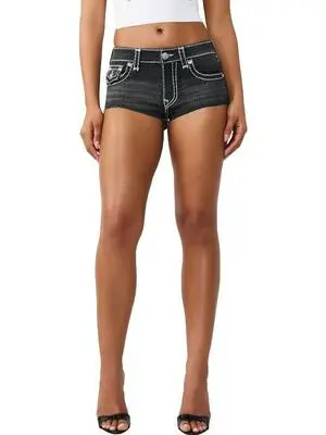 True Religion Raw Hem Denim Shorts - Ink Hollow