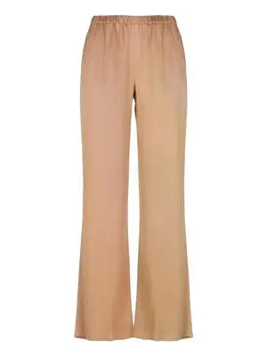 Antonelli Firenze Elasticated-waist Silk-blended Trousers - Brown
