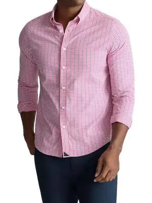 UNTUCKIT Almeida Gingham Check Performance Button-down Shirt - Red