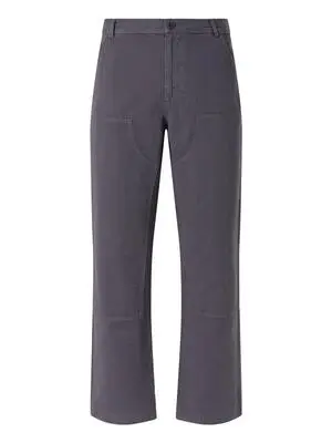 Mr P. Straight-leg Cotton And Linen-blend Trousers - Gray