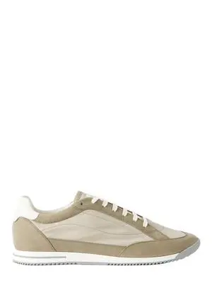Brunello Cucinelli Suede-trimmed Canvas Low-top Sneakers - Neutrals
