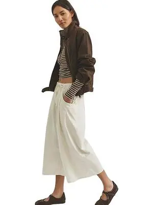 Free People Telluride Wide-leg Cropped Pants - Ivory