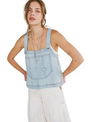 Free People We The Free Work In Progress Overall Top - Denim Draft