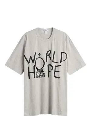 Comme Des Garçons World Hope T-shirt - Grey