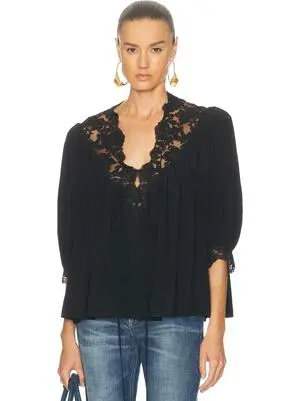 Chloé Silk Top - Black
