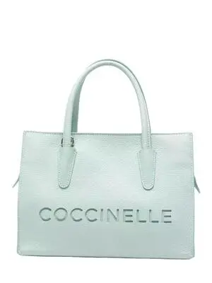 COCCINELLE Debossed-logo Leather Tote - Blue