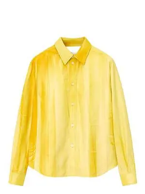 Loewe Pleated Relaxed-fit Leather Shirt - Yellow