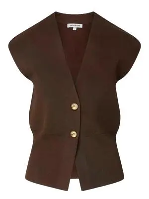 Veronica Beard Isador Button-up Vest - Brown