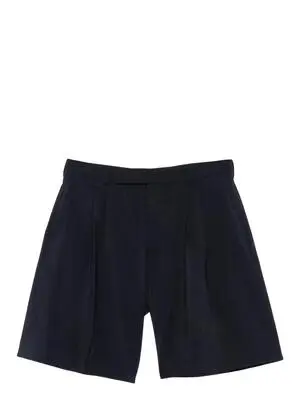 Paul Smith Pleated Seersucker Shorts - Blue