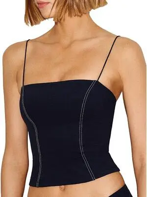 REFORMATION Elise Tankini Top - Black