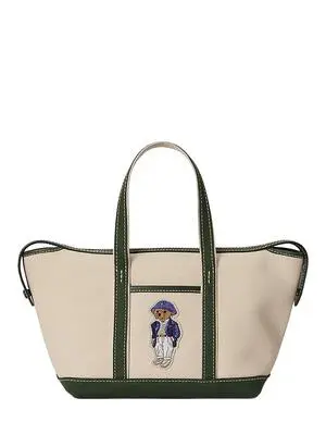 Polo Ralph Lauren Polo Bear Mini Canvas Shopper Tote - Ecru/juniper