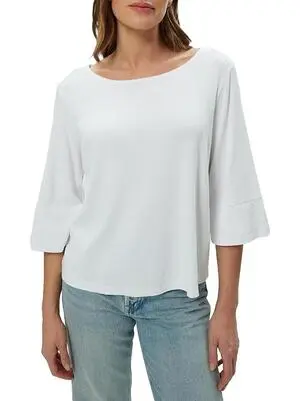 Michael Stars Rosalynn Wide Sleeve Boatneck Top - White