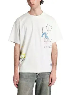 EVISU Graffiti-print T-shirt - Neutrals