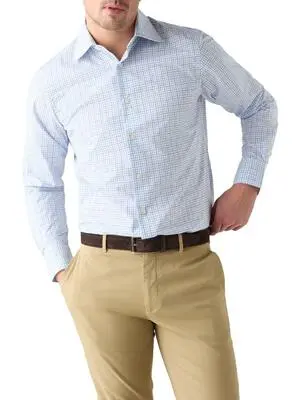 Robert Talbott Madison Check Light Weight Poplin Shirt In Contemporary Fit Blue Multi