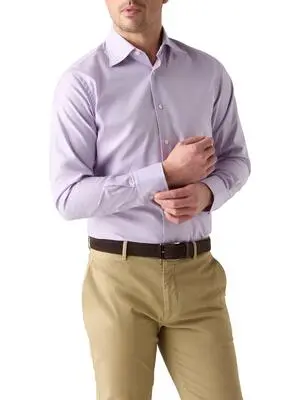 Robert Talbott Madison Check Light Weight Poplin Shirt In Contemporary Fit - Pink