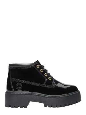 Timberland Stone Street Platform Chukka Patent Leather Boots - Black
