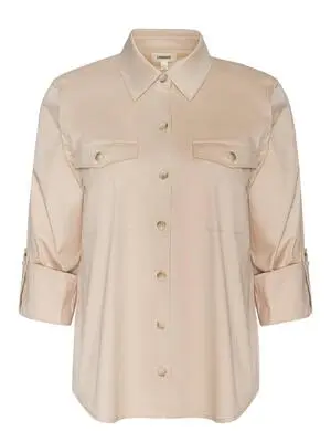 L'Agence L'AGENCE Pearson Poplin Top Biscuit
