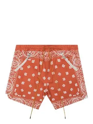 Rhude Bandana Print Shorts Orange