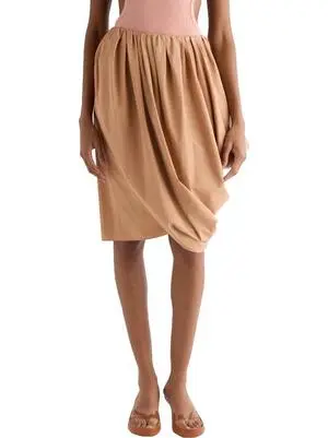 Chloé Draped Organic Cotton Poplin Skirt - Reef Shell