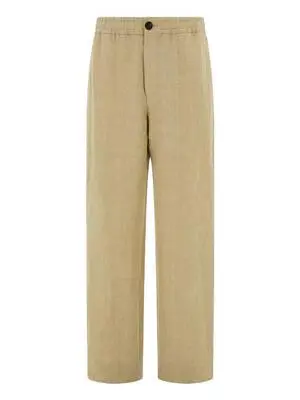 FERRAGAMO Tailored Linen Jogger Pants - Red