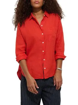 ALEX MILL Jo Linen Shirt - Chili