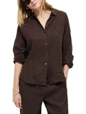 ALEX MILL Jo Linen Shirt - Roasted Bean