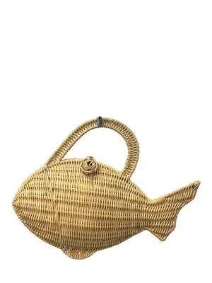 JELAVU Nemoo Woven Rattan Fish Bag - Natural