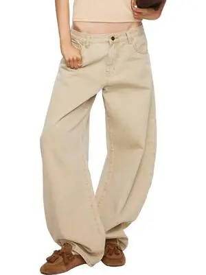 Lioness Horseshoe Baggy Jeans - Stone