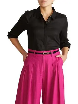 Universal Standard Elbe Stretch Shirt Black