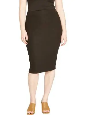 Universal Standard Rib Knit Pencil Skirt - Black