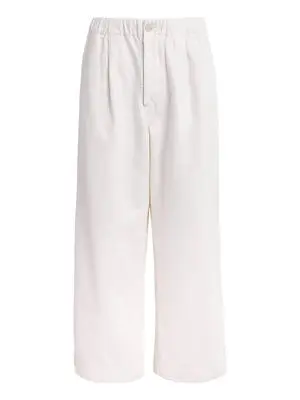 LAUREN MANOOGIAN Cotton Canvas Wide-leg Trousers - White