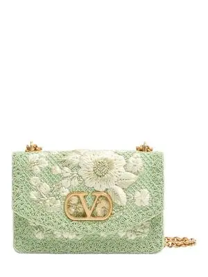 Valentino Garavani Beaded Vain Shoulder Bag - Green