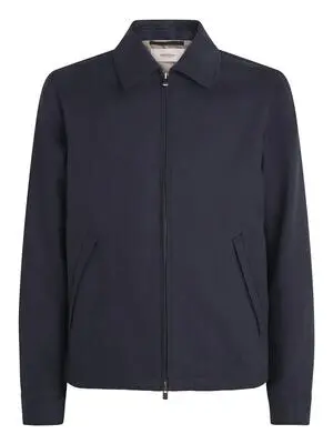 Agnona Linen Bomber Jacket - Navy