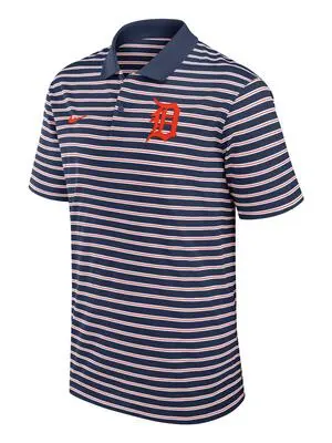 Nike Detroit Tigers Striped Victory Dri-fit Mlb Polo - Blue