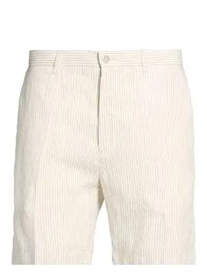 120% Lino Linen Striped Bermuda Shorts - Sand