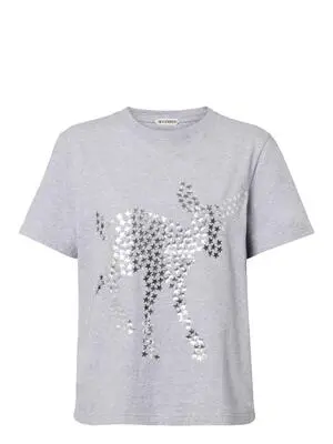 JW Anderson Embellished Cotton Jersey T-shirt - Grey