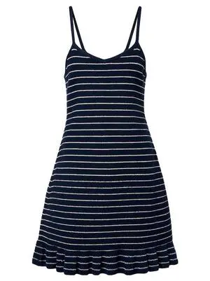 JW Anderson Striped Cotton-blend Minidress - Blue