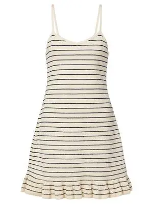 JW Anderson Striped Cotton-blend Minidress - White