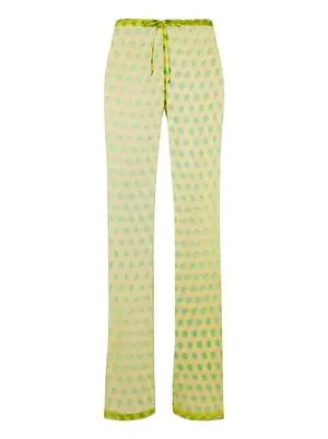 Dries Van Noten Polka-dot Silk Straight Pants - Multicoloured