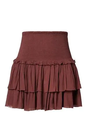 Poupette St Barth Farrah Tiered Miniskirt - Brown