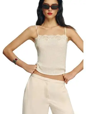 REFORMATION Maisie Knit Top - Ivory