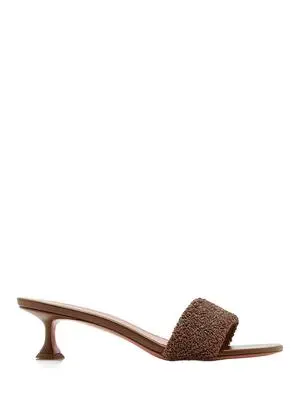 Amina Muaddi Andreea Raffia Sandals - Brown