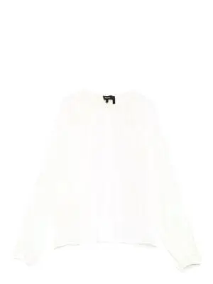 Theory Pleated Long-sleeve Top - White