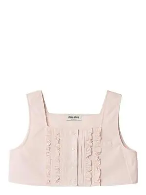Miu Miu Poplin Crop Top - Alabaster Pink