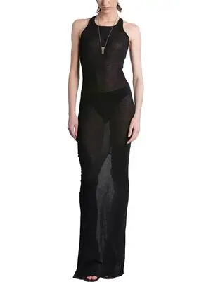 Rick Owens Racer-back Semi-sheer Dress - Black