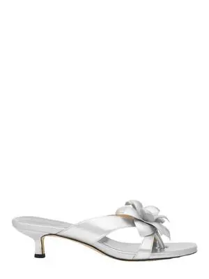 Michael Kors Jacie Floral-appliqué Sandals - Silver