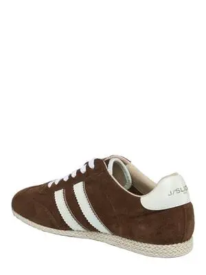 J/SLIDES NYC Pacey Suede Espadrille Sneaker - Chestnut