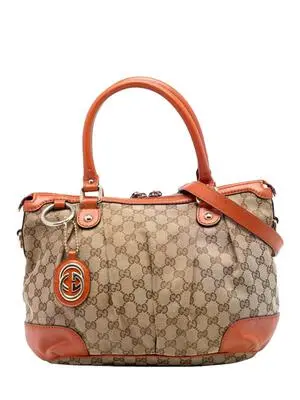 Gucci Gg Canvas Sukey Satchel - Orange