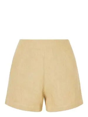 Le Kasha Le Kasha "Ezbet" High-Rise Tailored Linen Shorts Sand